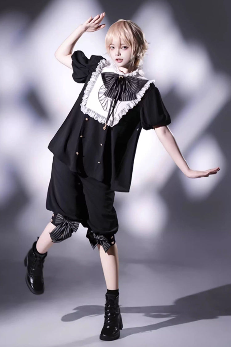 Black/White [Rabbit Hole] Long Sleeves Bow Gothic Prince Ouji Lolita ...