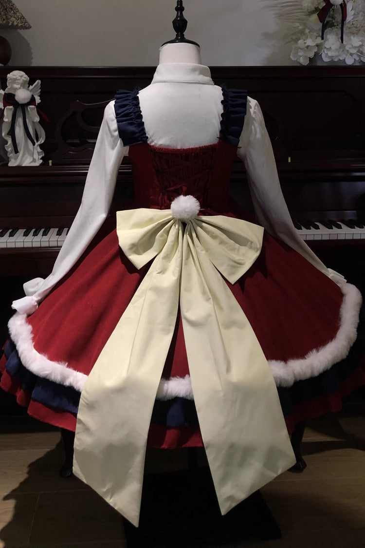 Red/Blue [Year of the Horse] Ruffled Embroidered Bow Sweet Chinese St ...